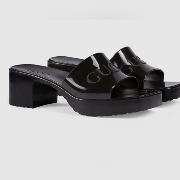 Gucci | Shoes | Gucci Rubber Sandal Heel | Poshmark